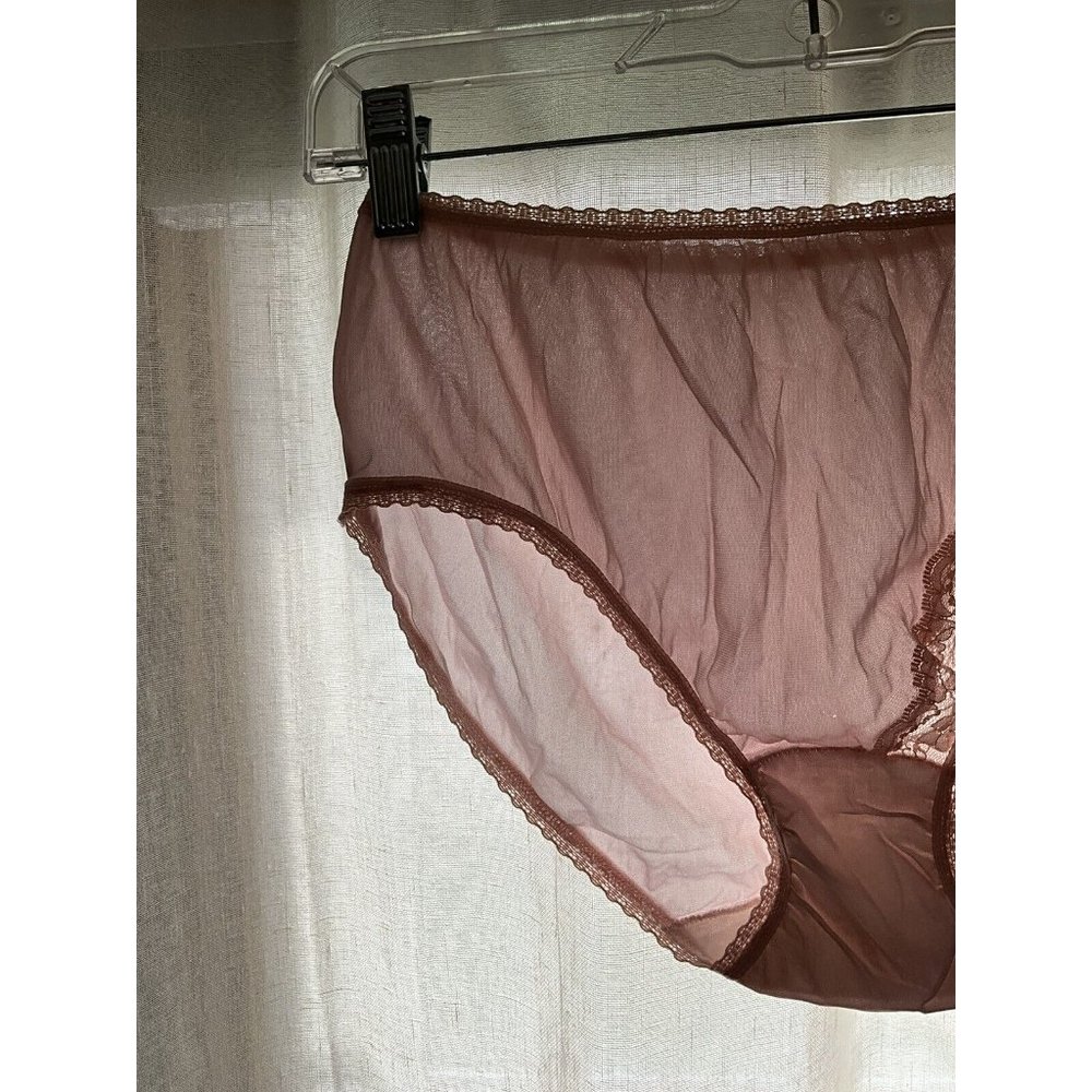 Vtg 70s Sheer Nylon Lace Mushroom Gusset Brief Granny… - Gem
